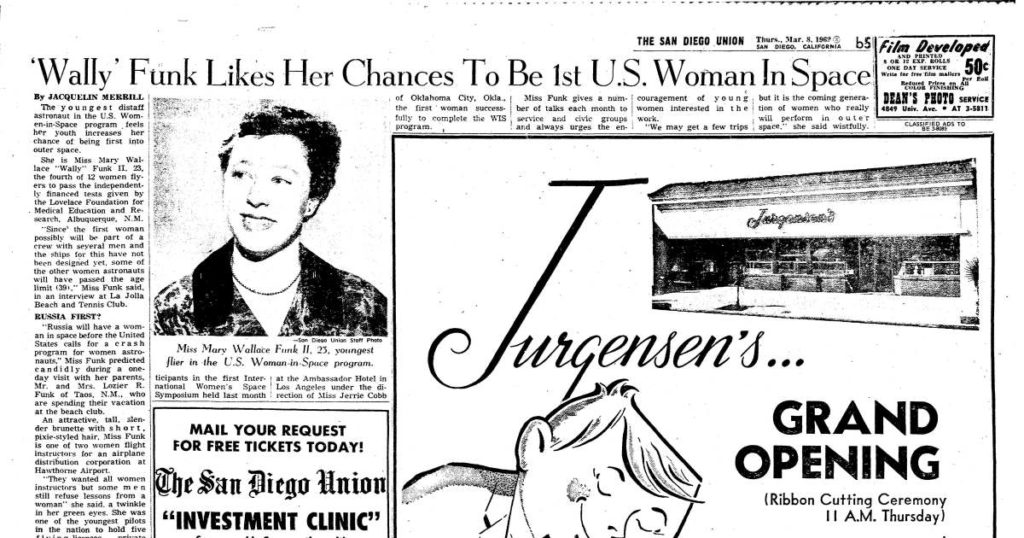 From the Archives: Decades ago, Wally Funk hoped to be the first U.S ...